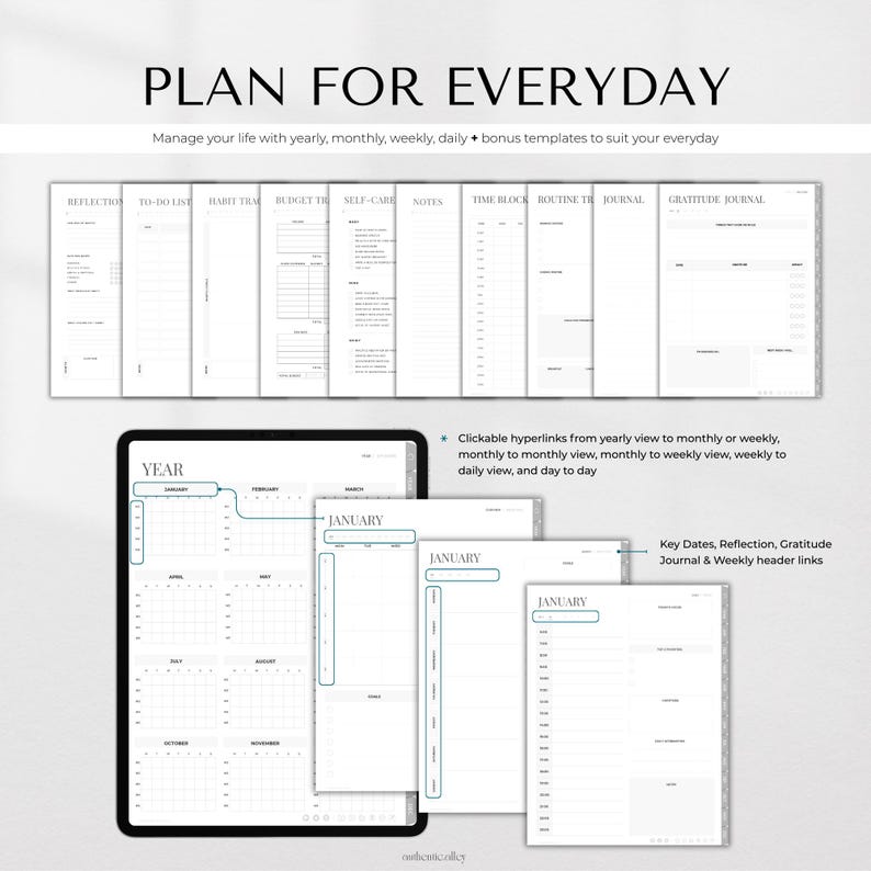 2026 2027 Digital Planner | Undated iPad PDF | Hyperlinked Daily Weekly ...