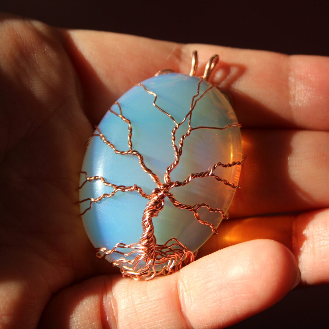 Opalite Tree of Life Wire-wrapped Pendant, Yggdrassil, World Tree ...