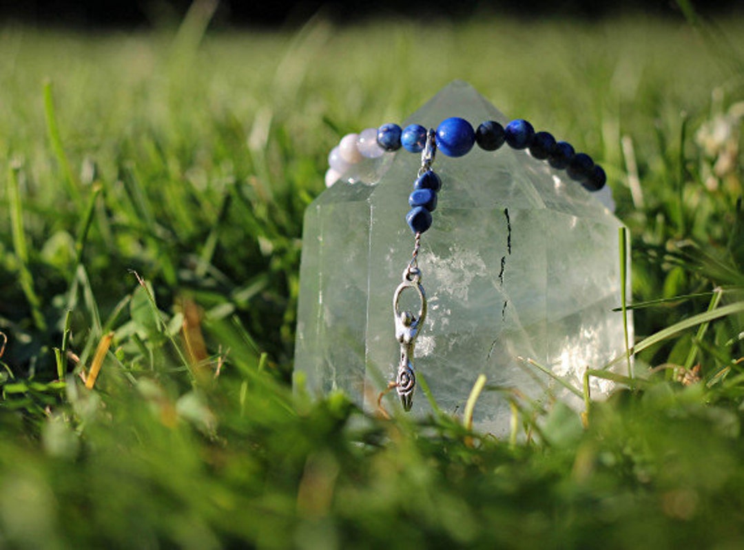 Milky Way Menstrual Cycle Tracking Bracelet - Lapis Lazuli, Moonstone ...