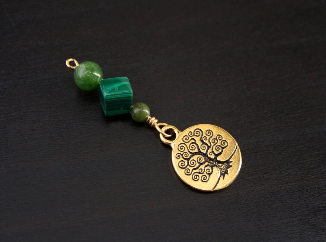 Jade Malachite Green Serpentine Sunny Tree of Life Blessingway Bead ...