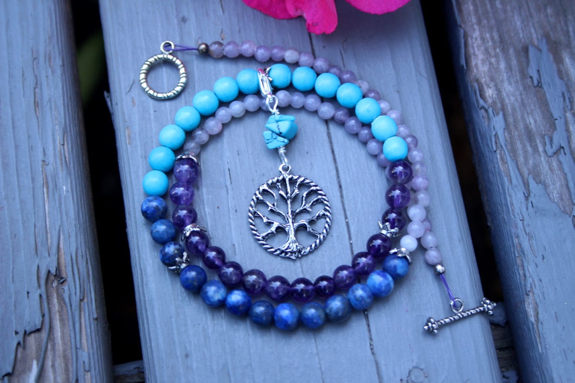 Pregnancy Tracking Necklace Pick Your Charm Dreamy Ocean Lapis Lazuli ...