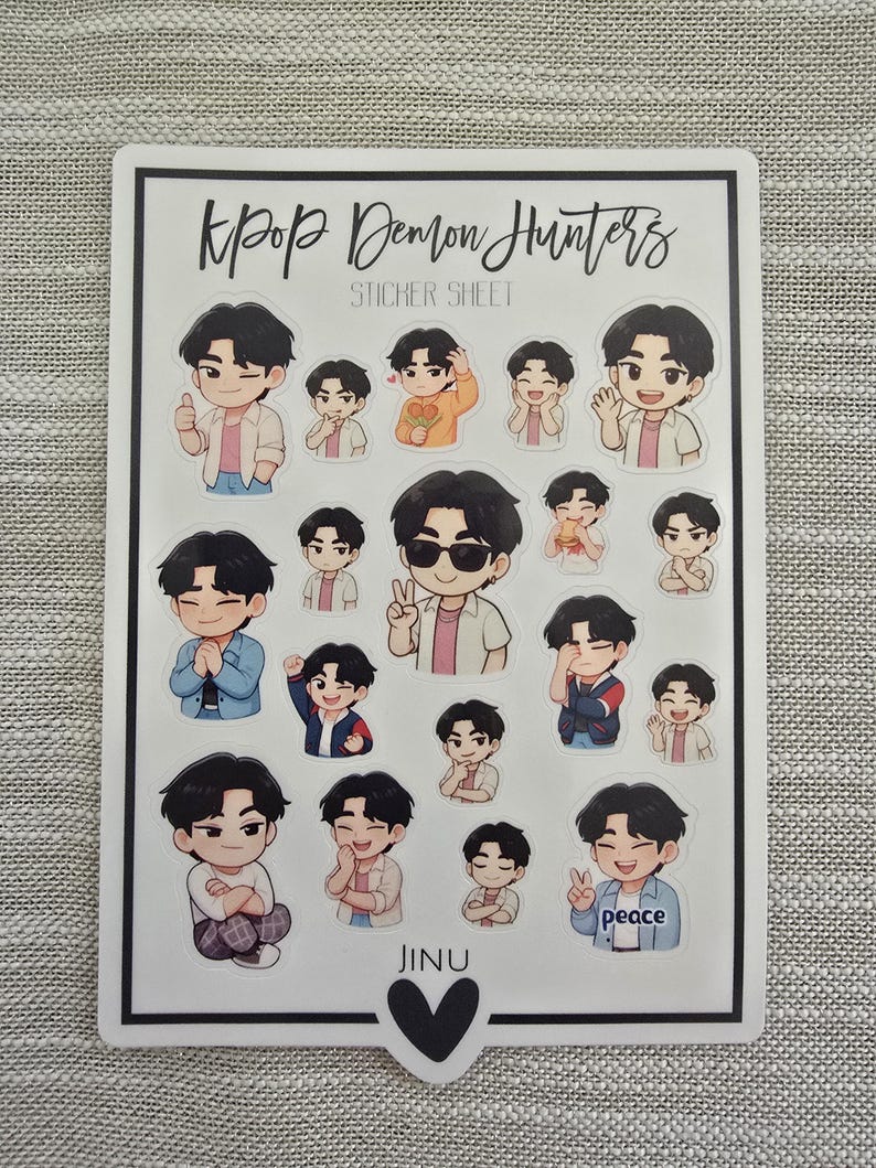 HUNTRIX & SAJA Boys K-Pop Demon Hunters Stickers Sheet Water Bottle ...