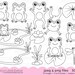 Frogs Digital Stamps frog line art cute frogs outlines | Etsy