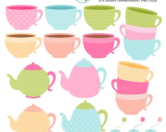 Tea party clipart | Etsy