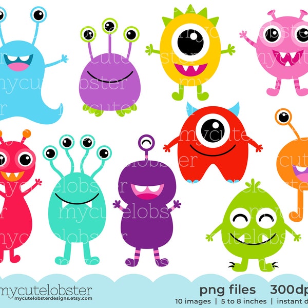 Monster Clip Art - Etsy