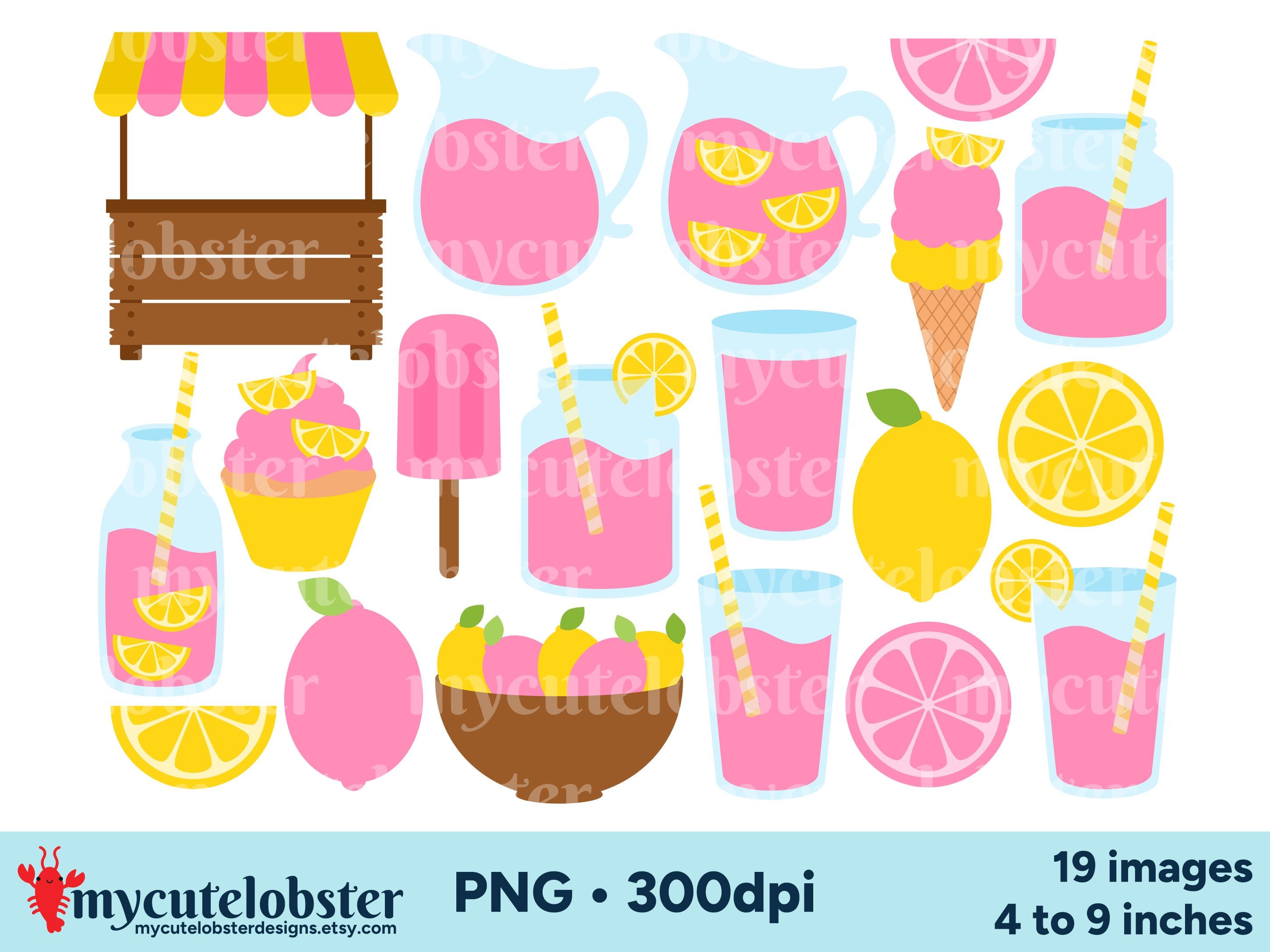 Pink Lemonade Clipart, Lemonade Stand Food PNG for Personal and ...