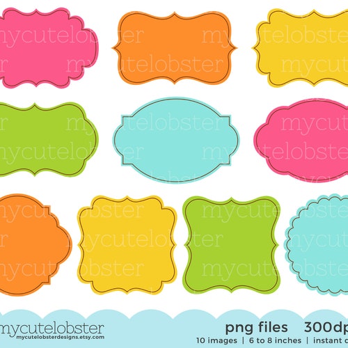 Digital Frames Clipart Digital Labels Clip Art Set Digital - Etsy