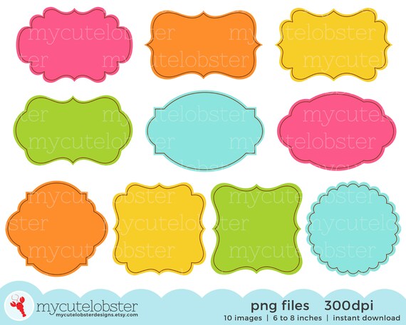 Frames Clipart Set Clip Art Set of Colorful Frames Digital | Etsy UK