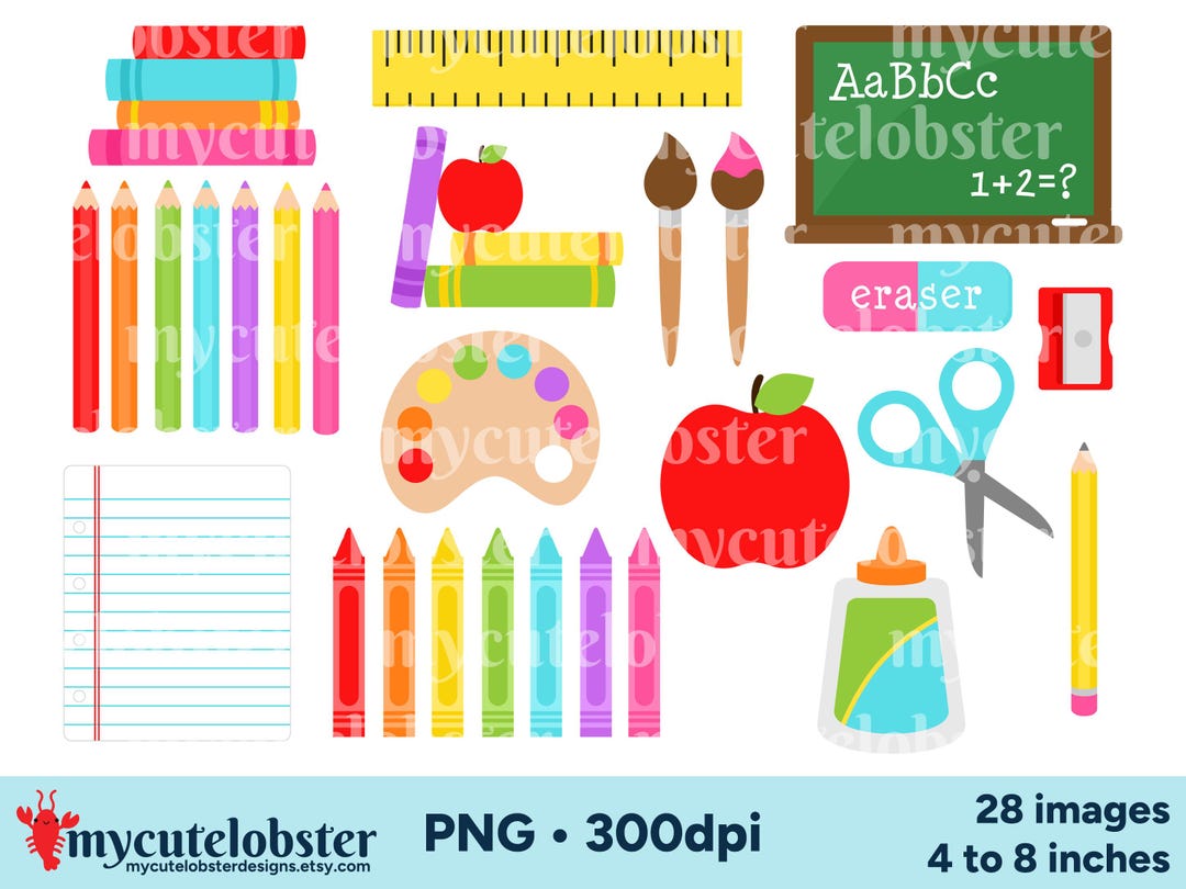 School Clipart, School Supplies Clipart, Art Clipart, Teaching Clipart ...