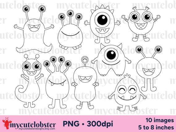 Cute Monster Stamps