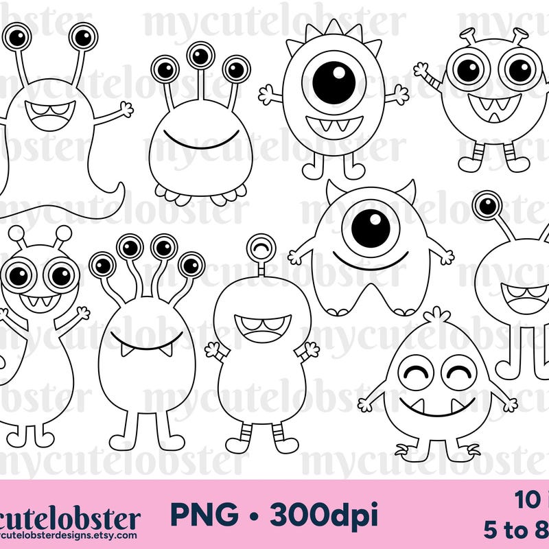 Monster Stamps - Etsy