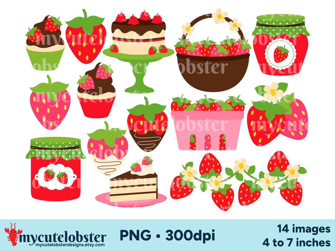 Strawberries Clipart, Strawberry Clipart, Food Clipart, Fruit Clipart ...
