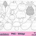 Cute Fruit Clipart - Clip Art Set of Orange, Apple, Banana, Fruit ...