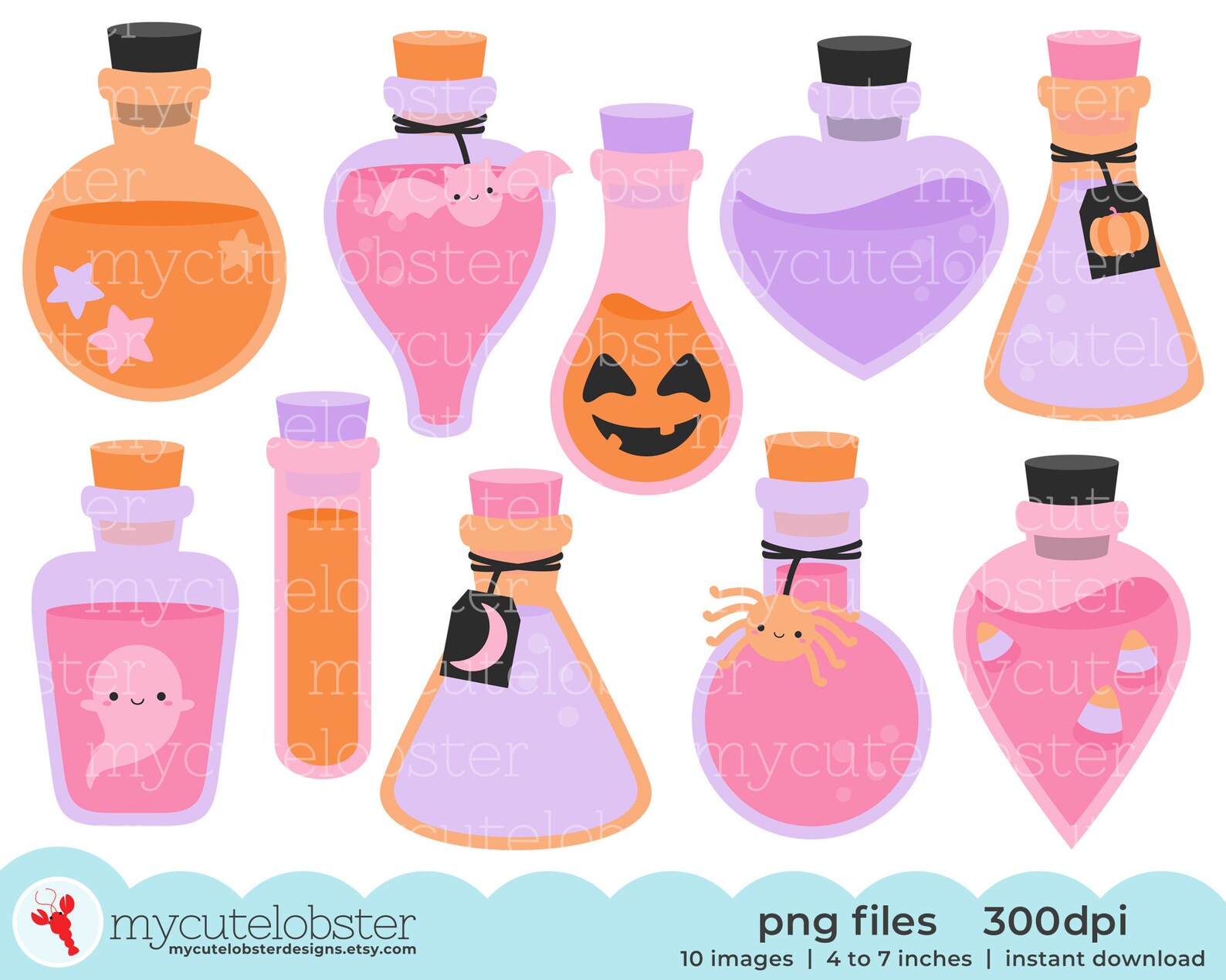 Fun Halloween Potions Clipart Halloween Clip Art Potion - Etsy
