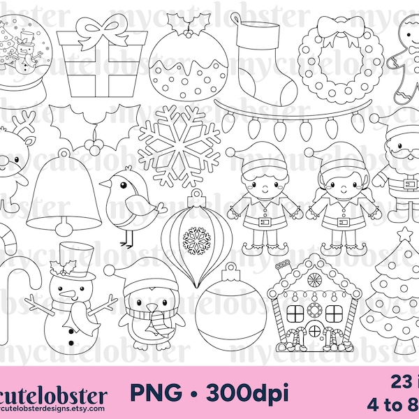 Christmas Digi Stamp - Etsy