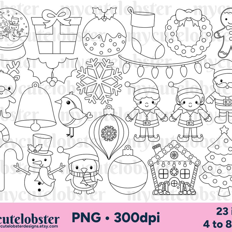 Christmas Digi Stamp - Etsy