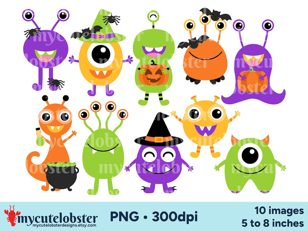 Halloween Monsters Clipart - Cute Monsters Clip Art, Halloween Clipart ...