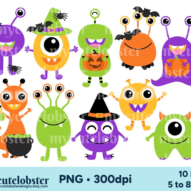 Monster Mash Clipart - Etsy