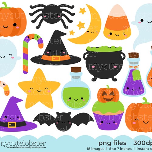 Cute Halloween Pumpkins Clipart Pumpkin Clip Art Halloween - Etsy