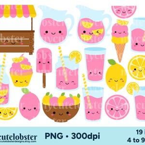 Cute Pink Lemonade Clipart - Pink Lemonade Stand Clip Art Set, Happy ...