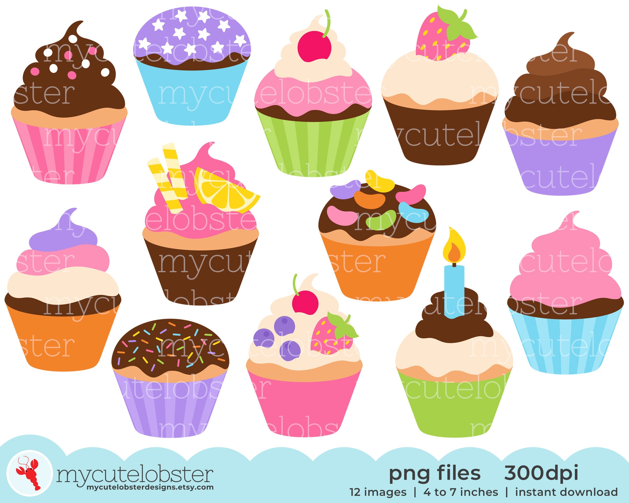 Cute Birthday Cupcake Clip Art