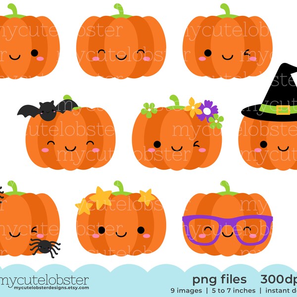 Pumpkin Clipart - Etsy