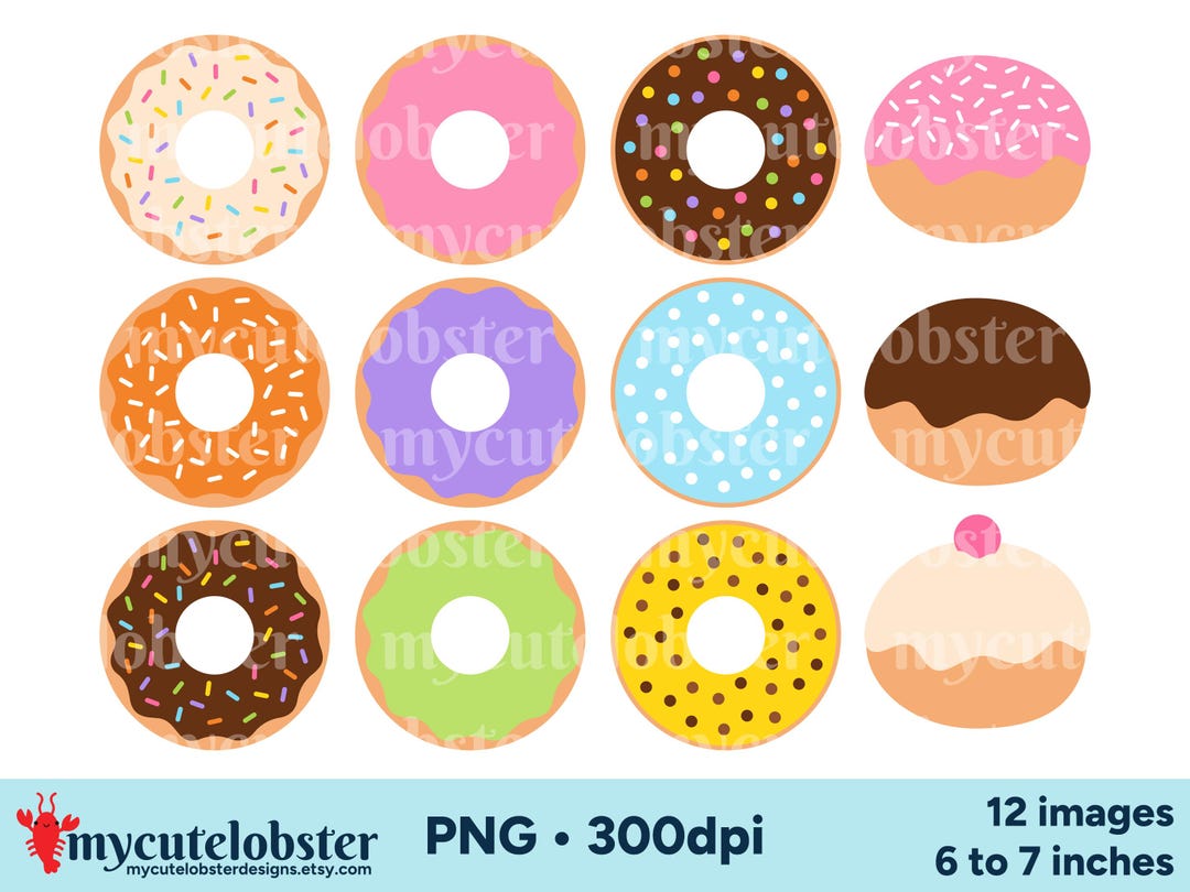 Donuts Clipart - Set of Donuts, Doughnuts, Cute Donuts, Donuts Clip Art ...