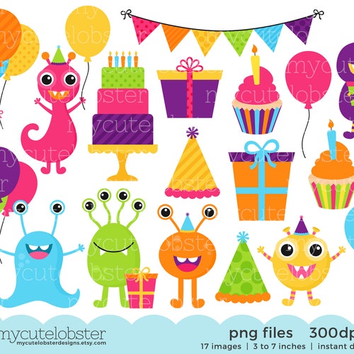 Lil Monsters Clipart - Etsy
