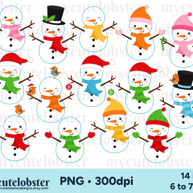 Snowmen Clip Art - Etsy