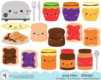 Cute Breakfast Clipart Food Clip Art Watercolor - Etsy
