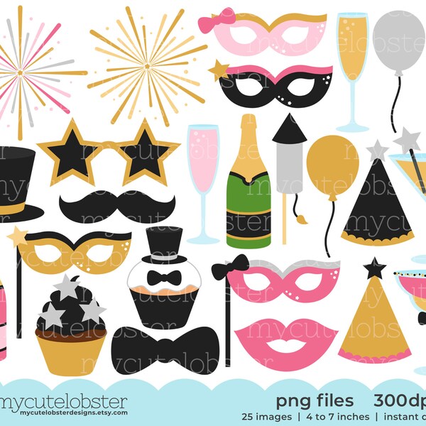 New Year Clip Art - Etsy