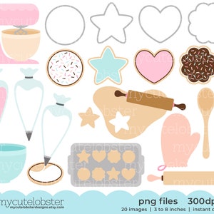 Cookie Baking Clipart Set Cookies Clip Art Iced Cookies - Etsy