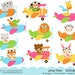 Pilot Animals Clipart Set Clip Art Set of Animals in Planes | Etsy