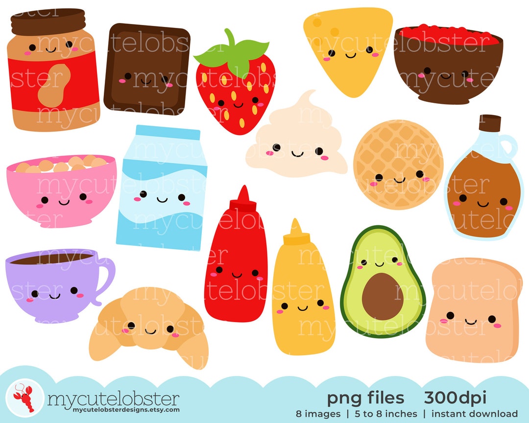Cute Food Friends Clipart Food Pairs Clipart Set, Friendship Food, We ...