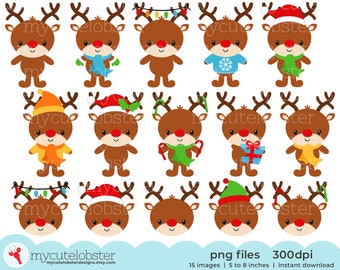 Reindeer Clip Art | Etsy