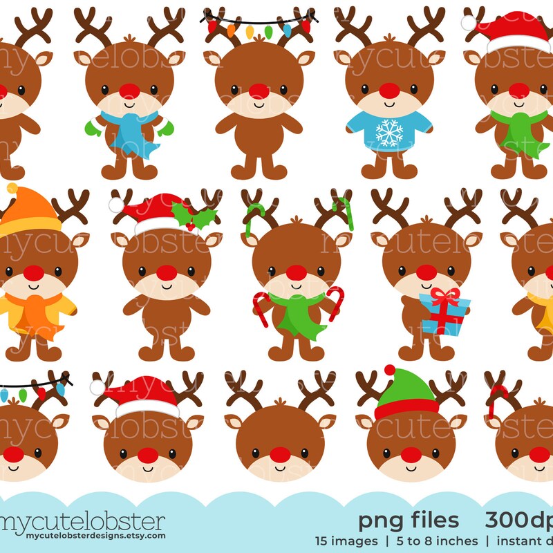 Reindeer Clip Art - Etsy