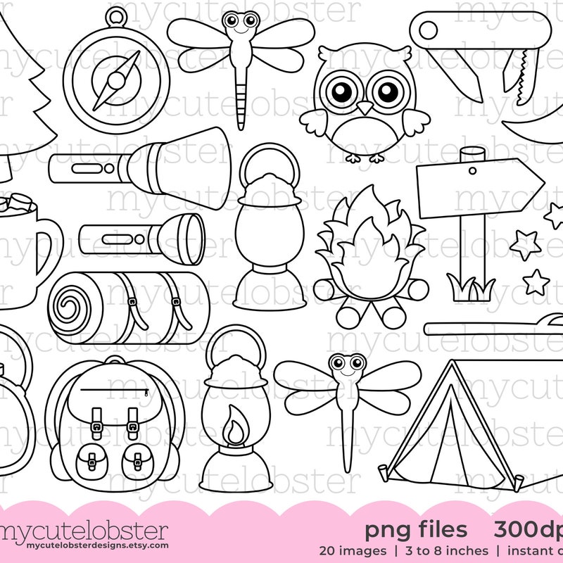 Camping Stamps - Etsy