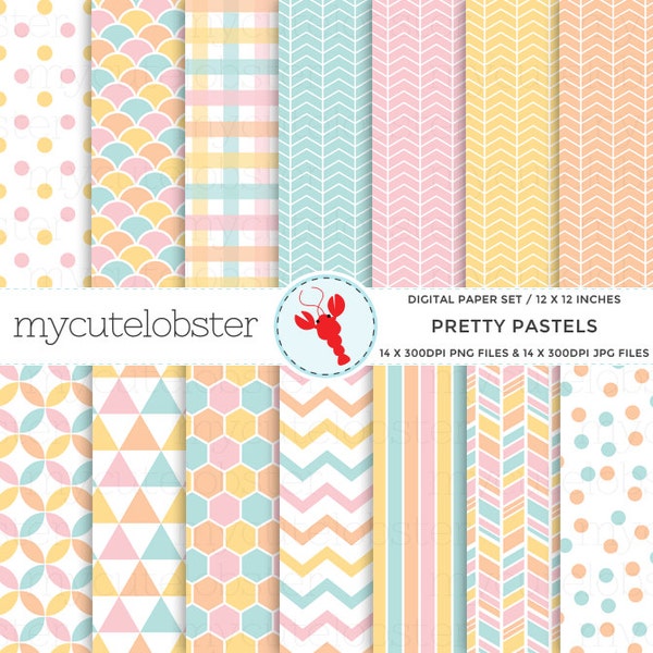 Pastel Digital Paper - Etsy