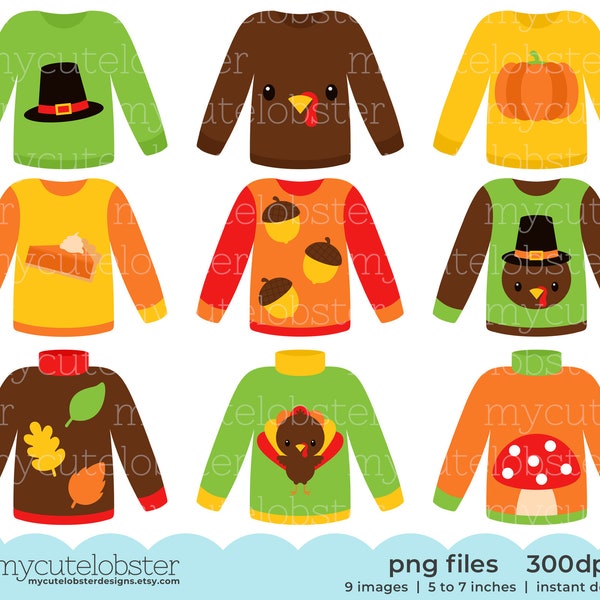 Sweaters Clipart - Etsy