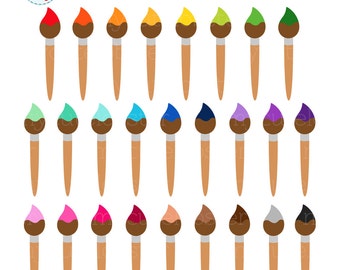 Paintbrush Clipart - Etsy
