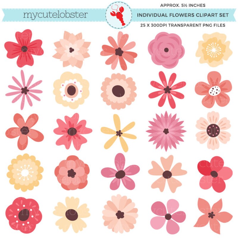 Clip Art Flowers - Etsy