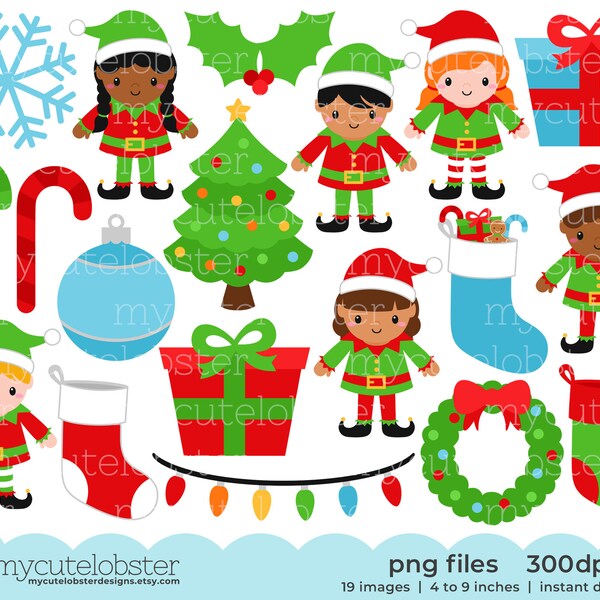Elf Clipart - Etsy