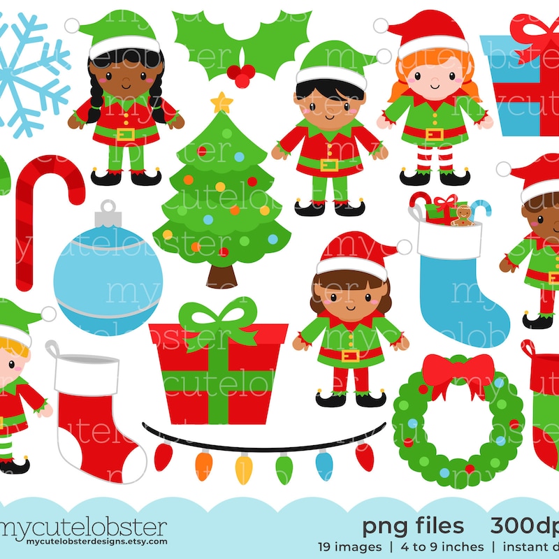 Elf Clipart - Etsy