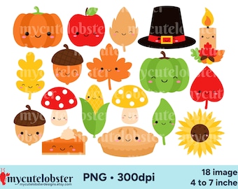 Cute Autumn Clipart, Cute Thanksgiving Clipart - Happy Thanksgiving ...