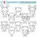 Sea Creatures Digital Stamps outlines line art crab
