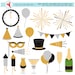 New Year's Celebration Clipart Set Fireworks, Bunting, Party, Champagne ...