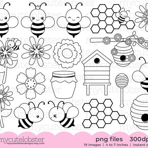 Cute Bugs Digital Stamps | Etsy