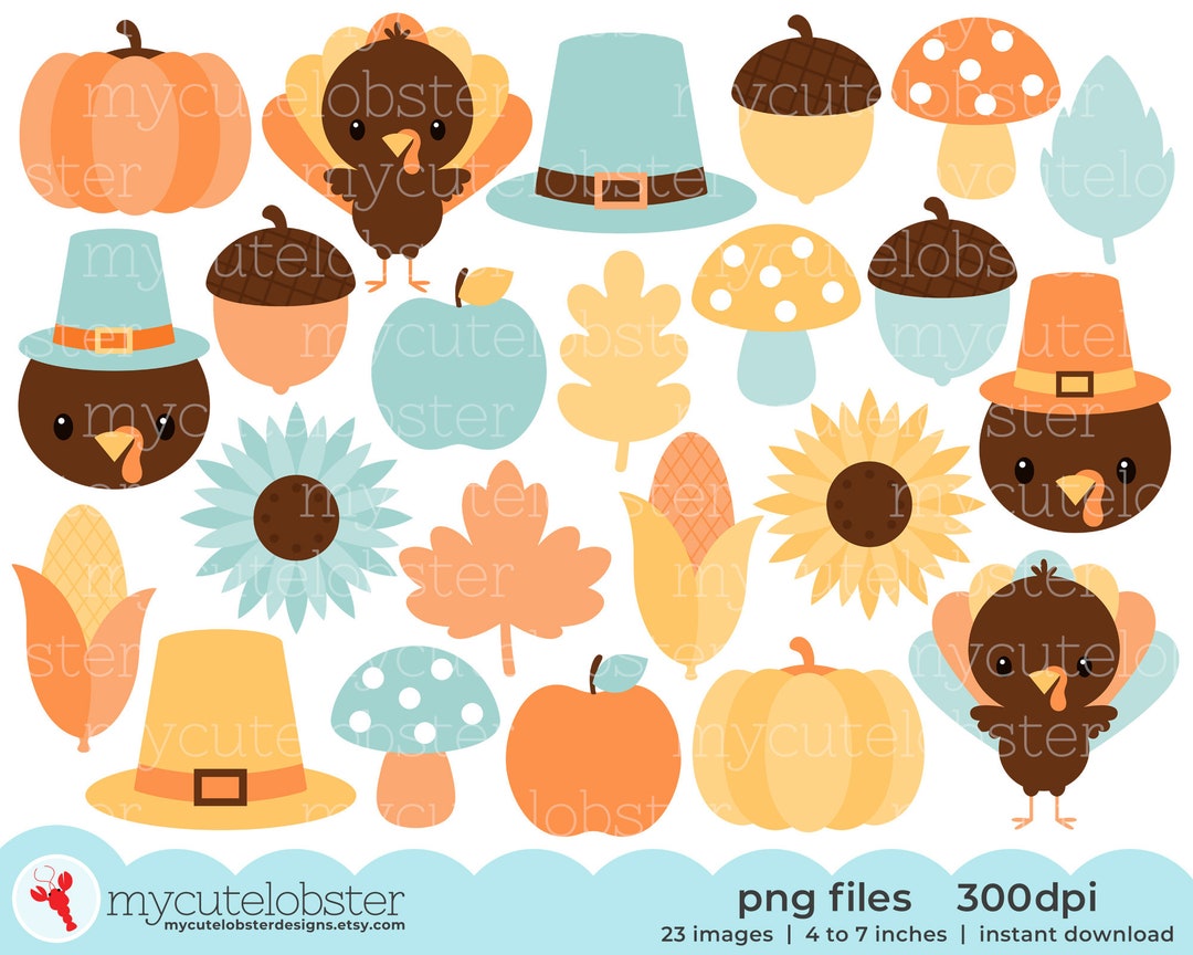 Fun Thanksgiving Clipart Thanksgiving Clip Art Set, Fall Clipart ...
