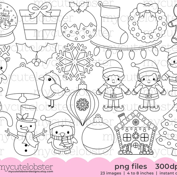 Christmas Digi Stamp - Etsy