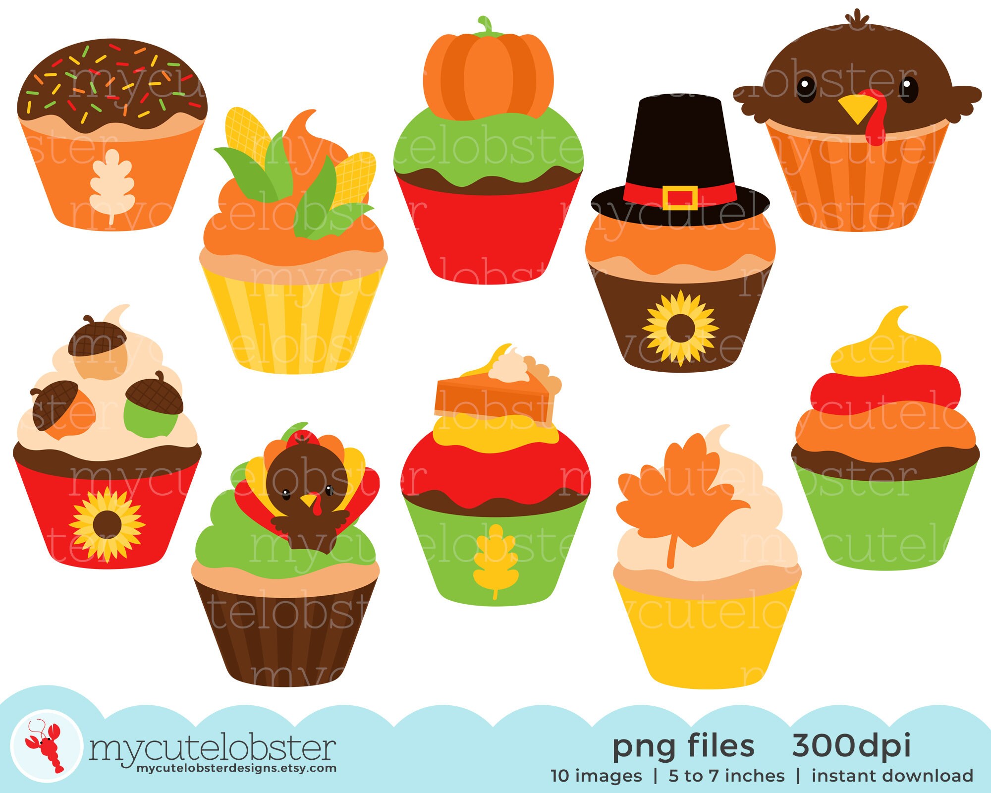 Thanksgiving Cupcake Clipart